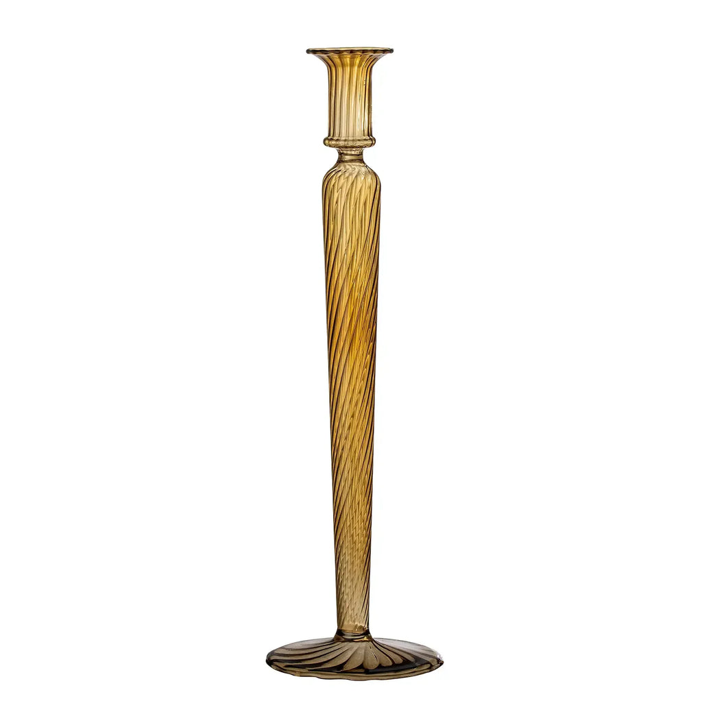 Dara brown glass candlestick, 35 cm | The Address – Het Adres